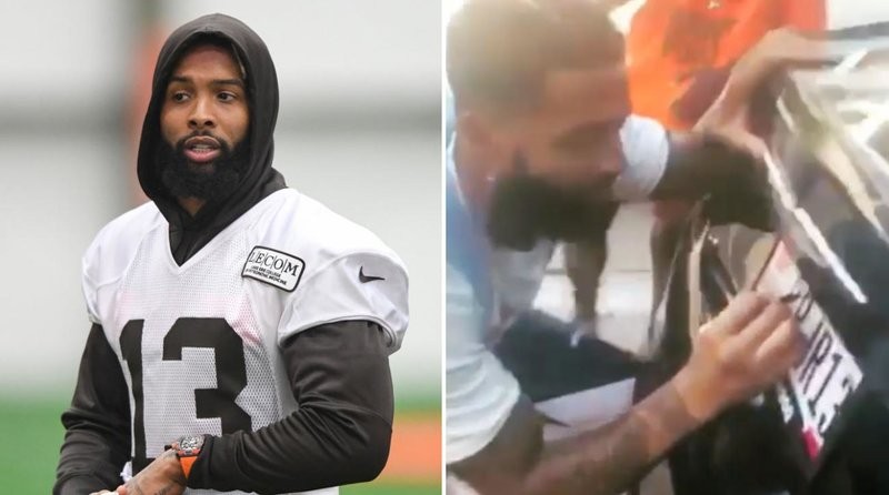 Monday’s Hot Clicks: OBJ Pulls Over to Sign Fan’s OBJ-Themed License Plate