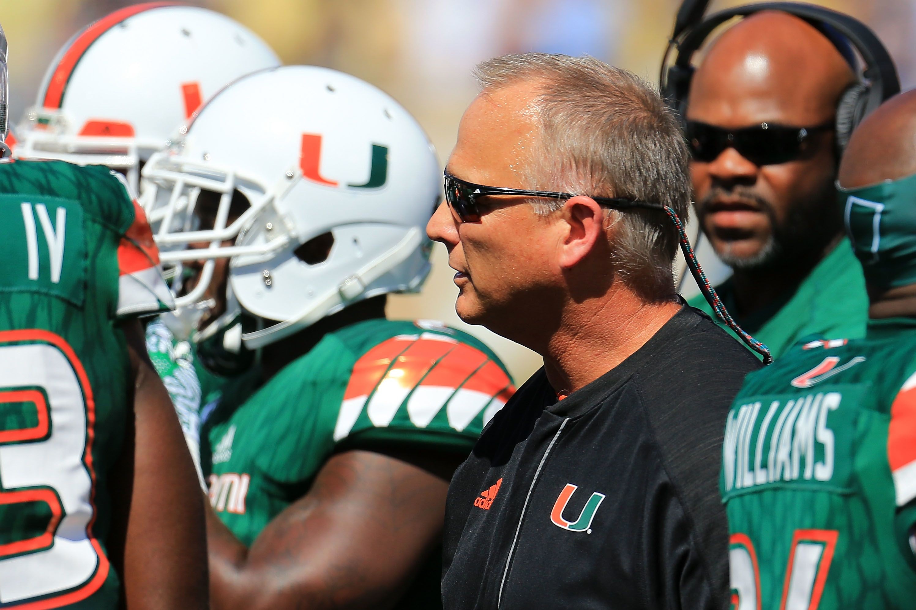 Stoneman-Douglas Football players visit Miami Hurricanes Spring Practice