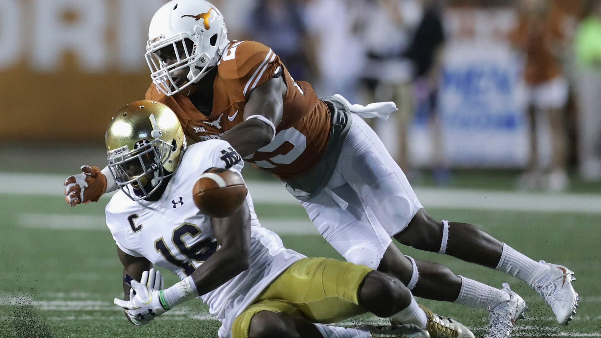 Big 12 confirms Texas defender's hit on Notre Dame WR Torii Hunter Jr ...