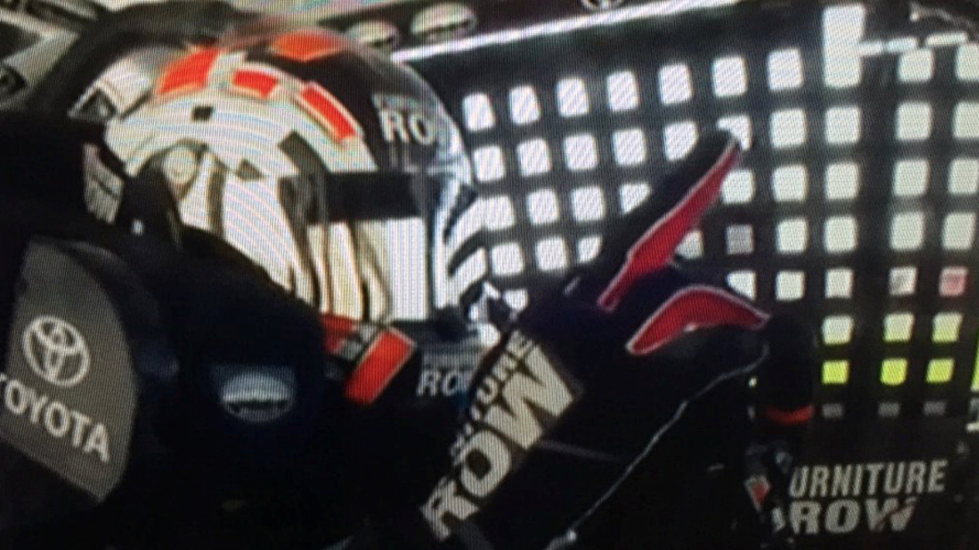 Martin Truex Jr. flips off Regan Smith during NASCAR race at Atlanta