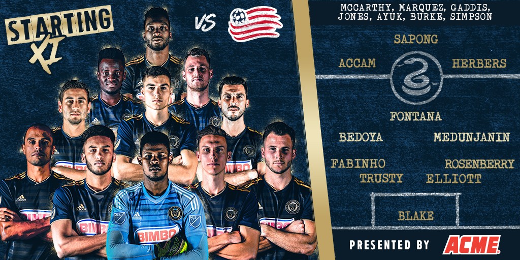 Union vs. New England Revolution Starting XI and Lineup Notes ...