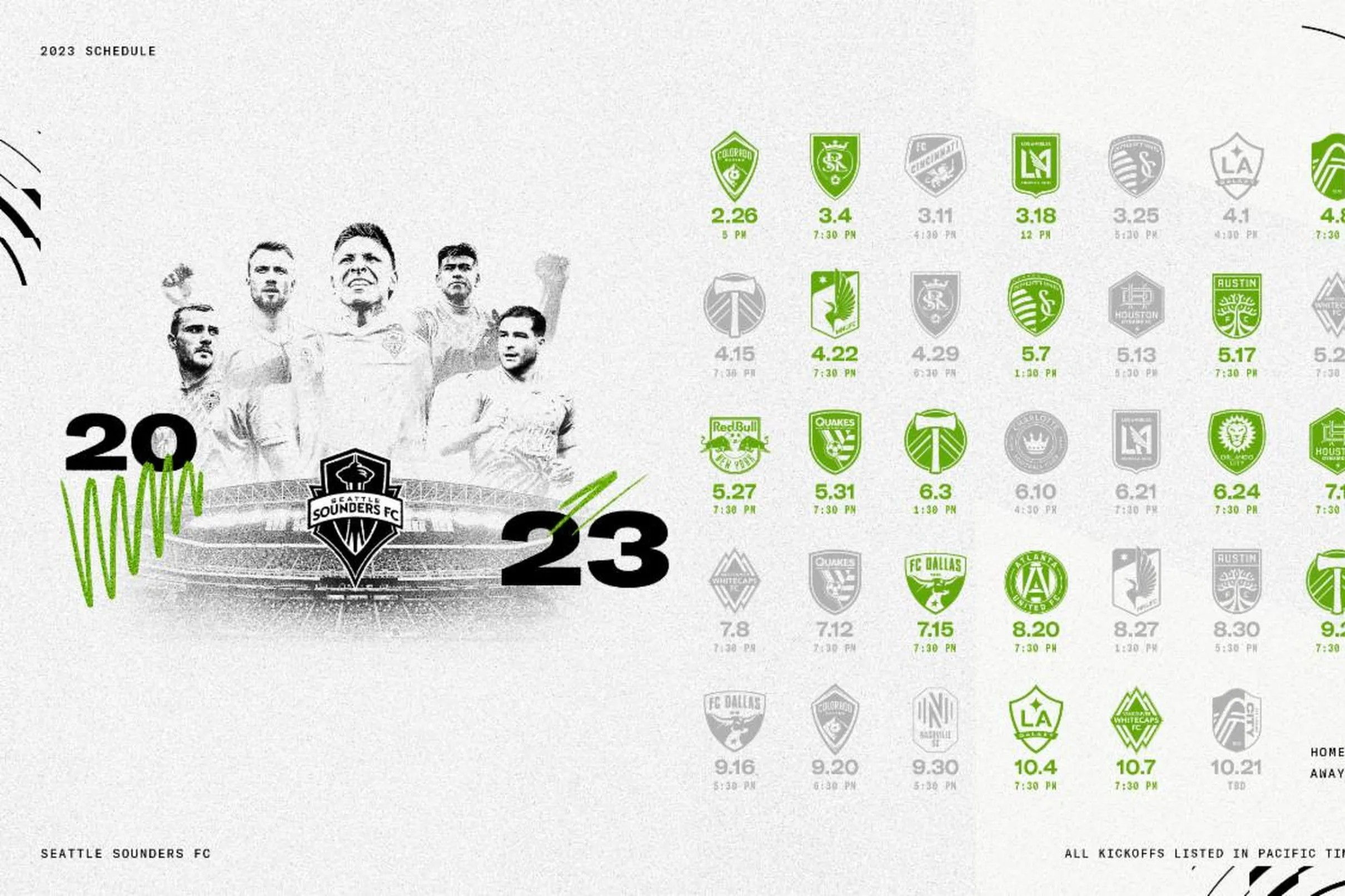 Sounders 2023 MLS schedule includes 5 matches on FOX