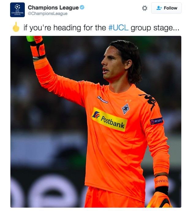 Champions League Twitter account suffers epic emoji fail