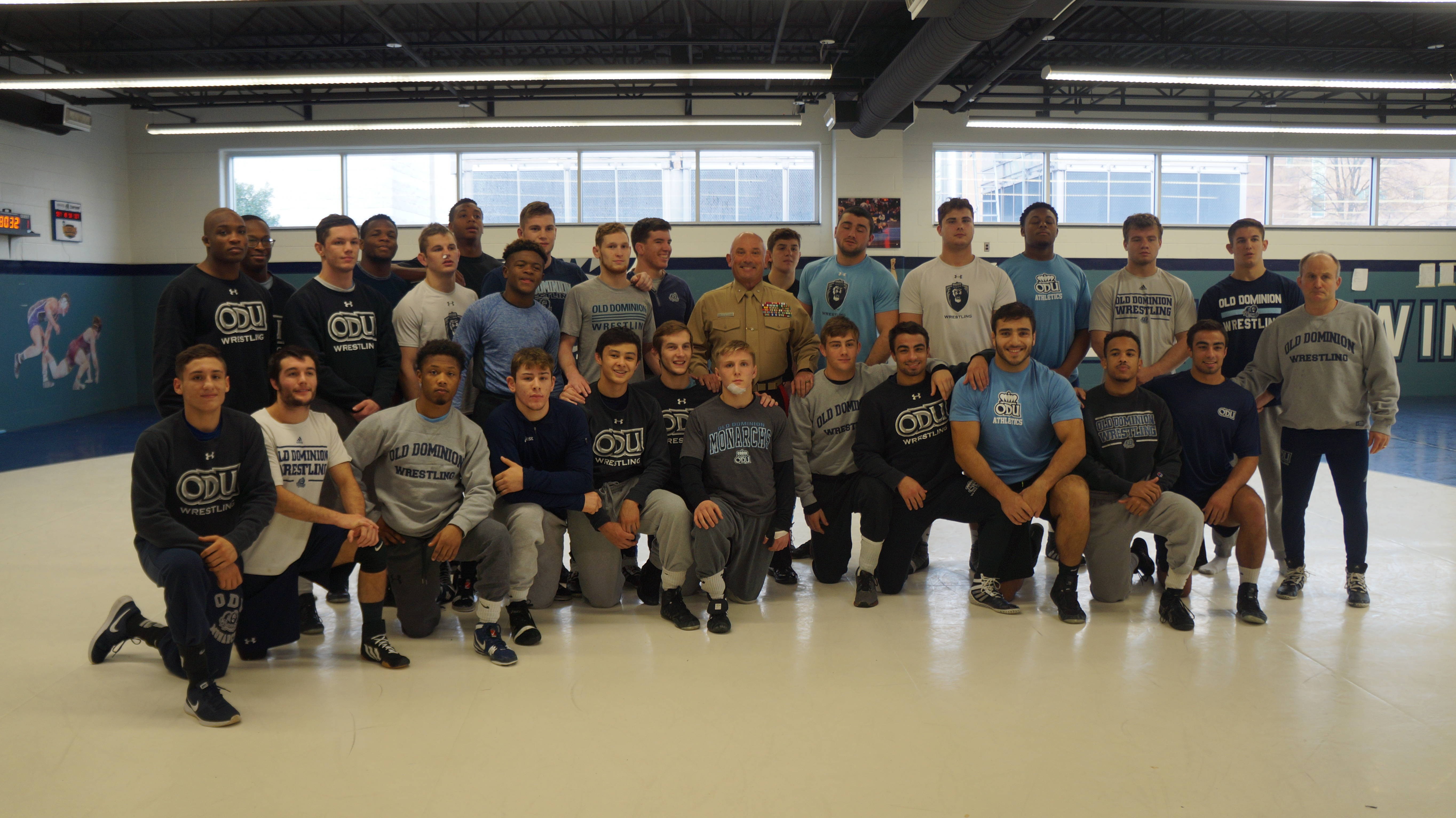 Brigadier General Austin Renforth Provides Wisdom to ODU Wrestlers