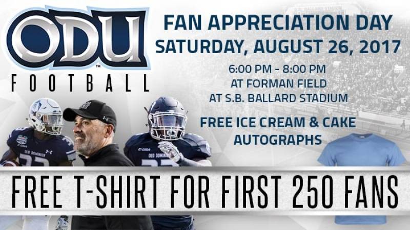 ODU Fan Appreciation Night Set for Saturday, Aug. 26