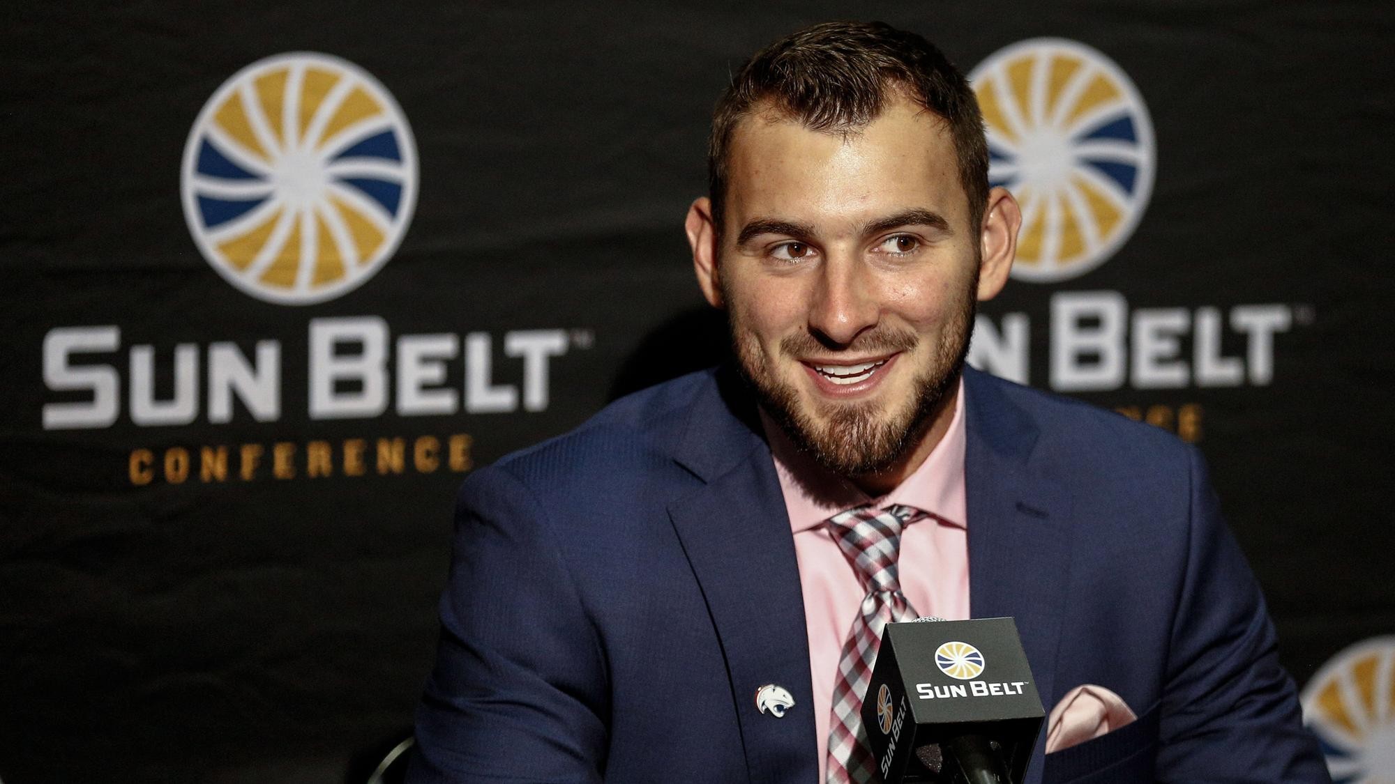 REAVES AND DAVIS REPRESENT JAGUAR FOOTBALL AT SUN BELT MEDIA DAY