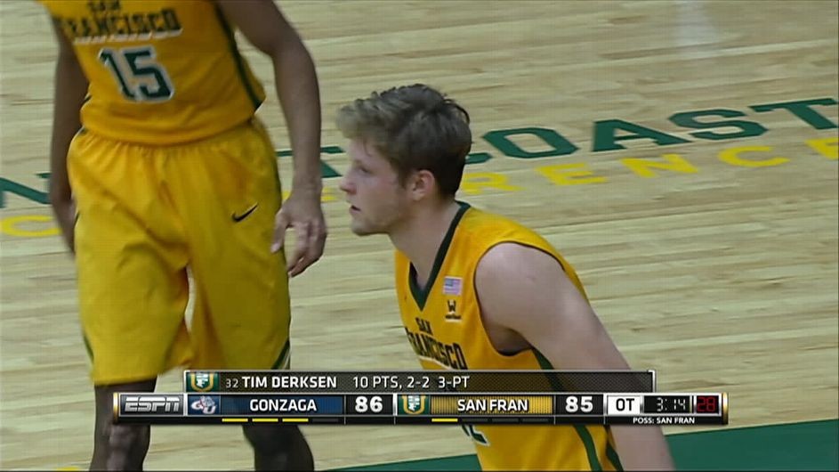 T. Derksen made Three Point Jumper. Assisted by D. Watson.