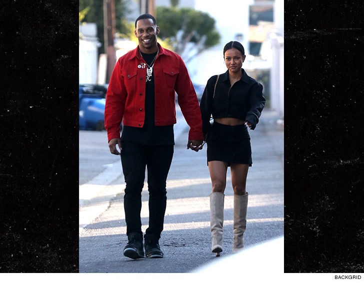 Karrueche Tran Spotted Holding Hands with Smiling NFL WR Victor Cruz