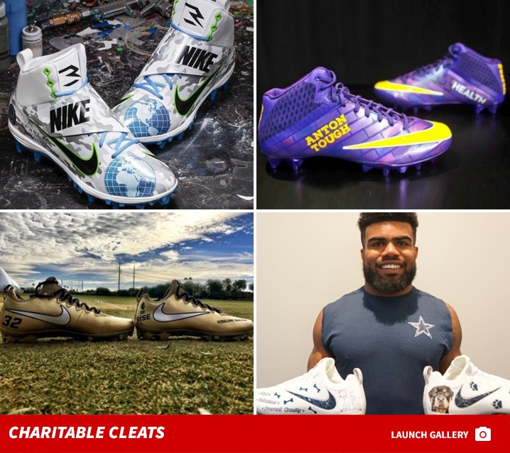 NFL Players -- Showin' Off Charitable Creativity ... With Custom Cleats ...