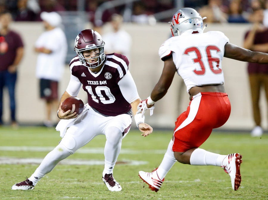 Report: A&M QB Jake Hubenak out this weekend against Louisiana-Lafayette