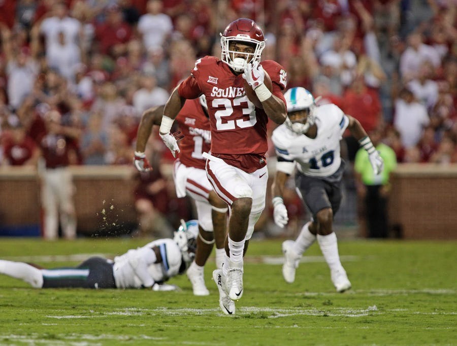 WATCH: Oklahoma RB Abdul Adams scores 99-yard touchdown vs Baylor