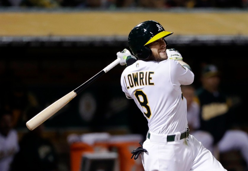 Jed Lowrie delivers big hit A’s desperately searched for against Rangers