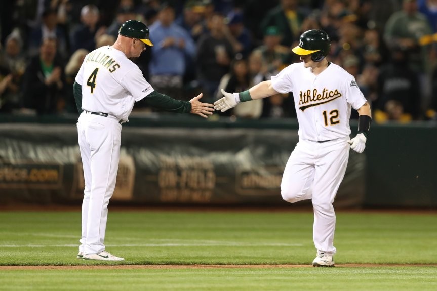 A’s prospect Sean Murphy hits home run in debut