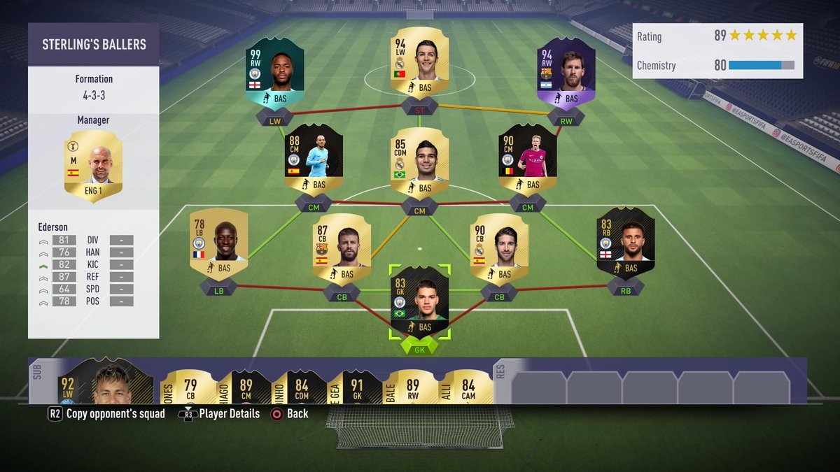 Sterling picks Messi, Ronaldo and five Man City stars in FIFA 18 Squad ...