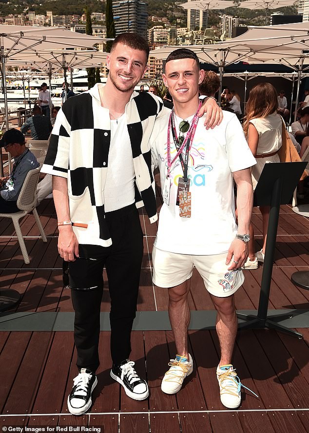 England team-mates Phil Foden and Mason Mount arrive in Monaco for the ...