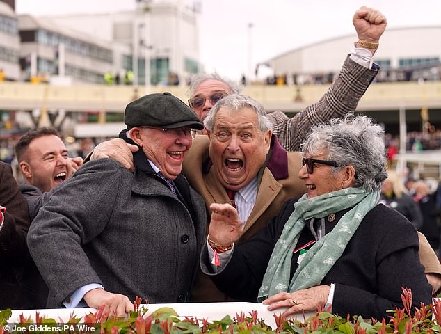 Another double for Fergie! Sir Alex Ferguson celebrates two Cheltenham ...