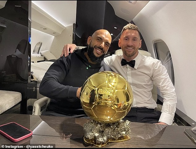 Lionel Messi and his ex-Navy SEAL bodyguard pose with the Ballon d'Or ...