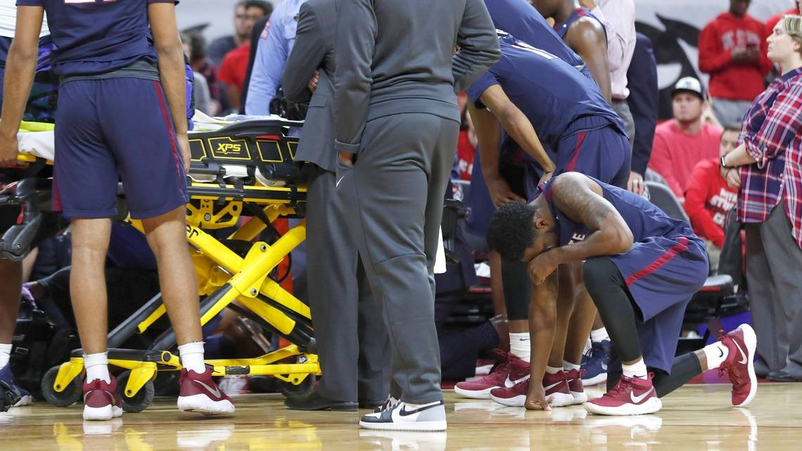 South Carolina State player collapses during game against NC State